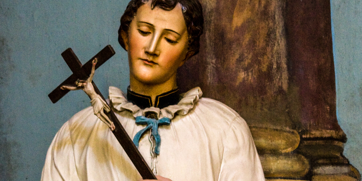 Can you guess what were St. Aloysius' first words as a baby?
