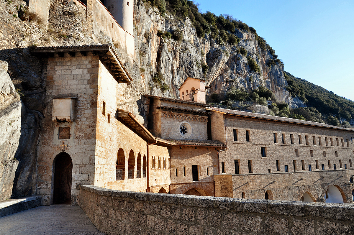 The nun-mapped trail connecting the shrines of St. Benedict