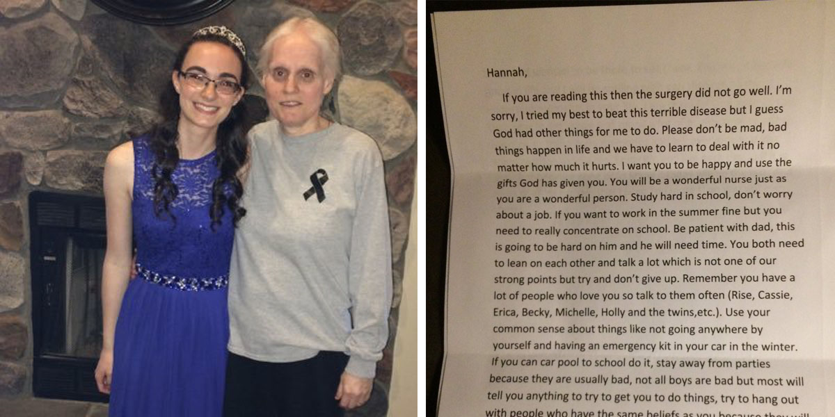 Dying mother's heartbreaking last letter to daughter -- Aleteia