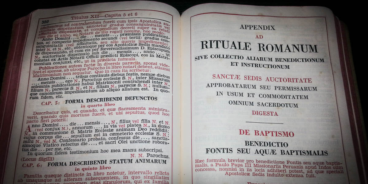 There's a proper way to bless a cheeseburger. And it’s in the Rituale ...