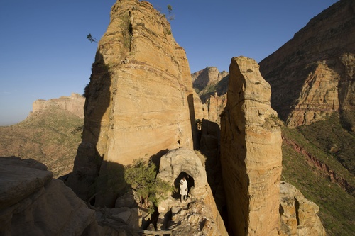 Climbing a 400-meters-tall cliff to get baptized in Ethiopia