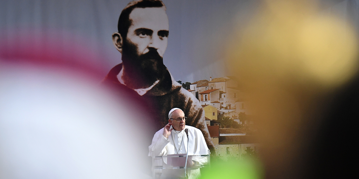Pope in Padre Pio’s hometown: The devil gets inside us