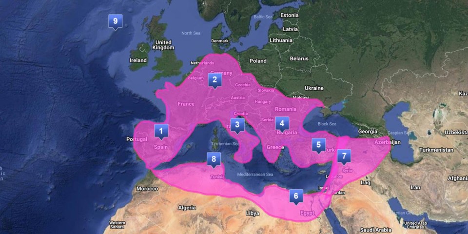 Interactive map of Ancient Rome is a educational tool for students