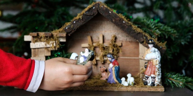 This is a popular way Europeans set up their Nativity scenes