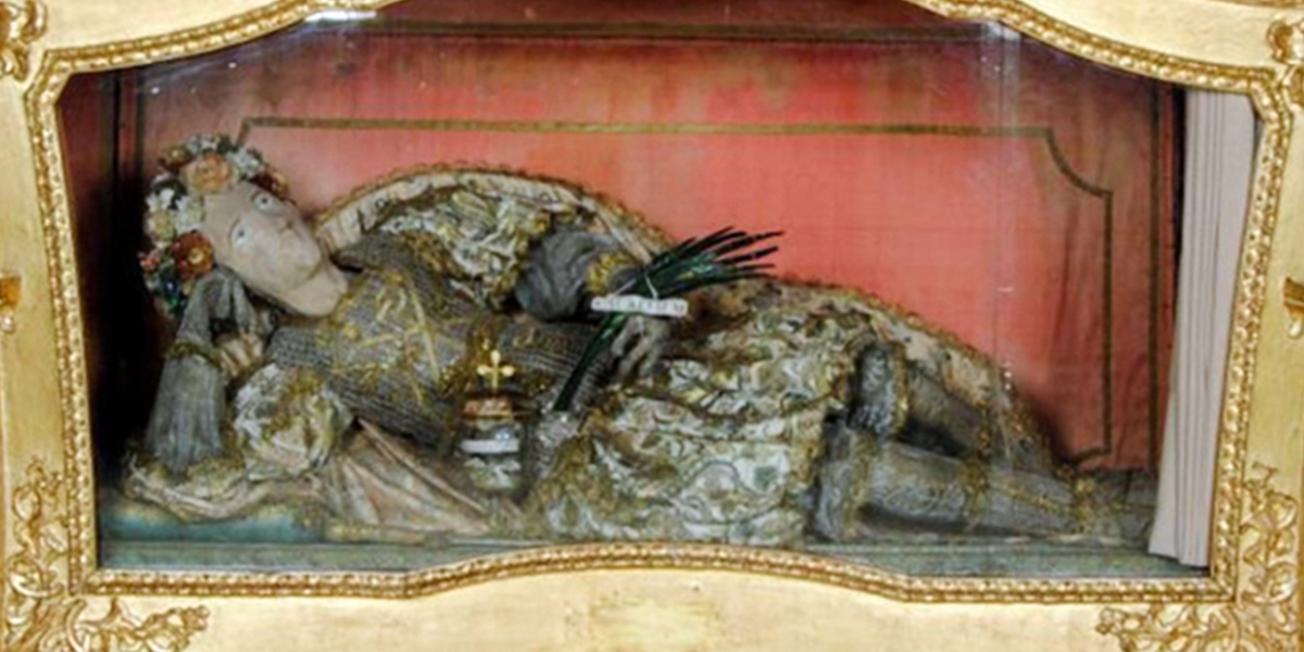 This “sculpture” of a catacomb saint turned out to contain his holy remains