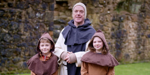 These kids have a blast learning about Medieval Monks