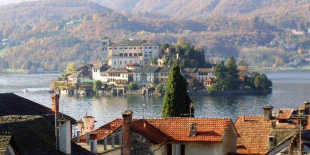 Monastery on the the island of Saint Julius, a 900-foot long stretch of ...