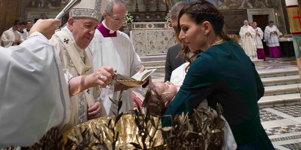 Why does the pope baptize infants in the Sistine Chapel?