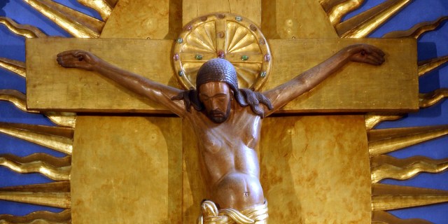 The oldest surviving monumental sculpture of the Crucifixion is in Cologne