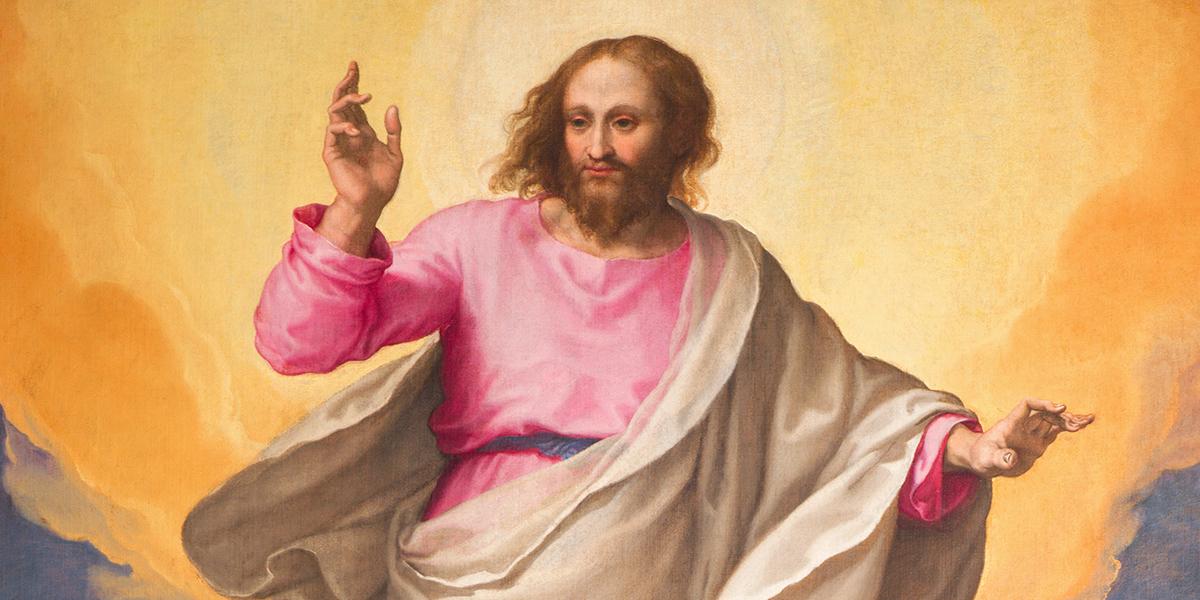 Jesus ascends and the devil descends on the Ascension