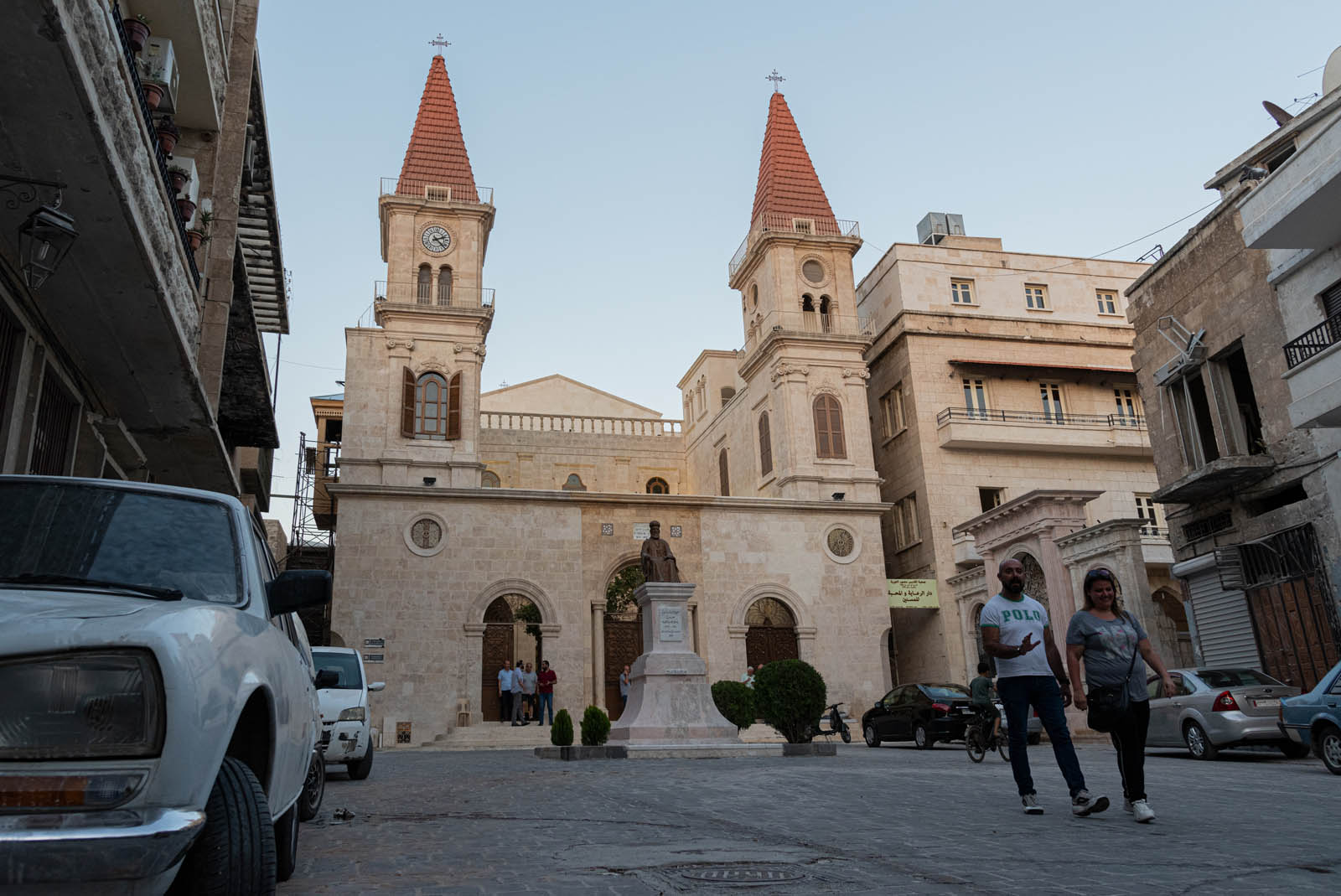 The Cathedral of St. Elijah in Aleppo, destroyed during the Syrian war ...
