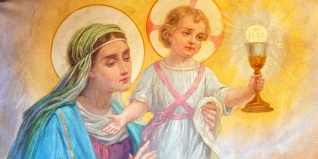 Prayer to Mary while adoring Jesus in the Eucharist