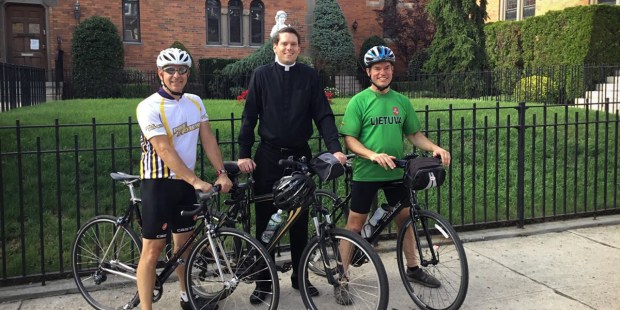 Cycling priest raises funds — and hope