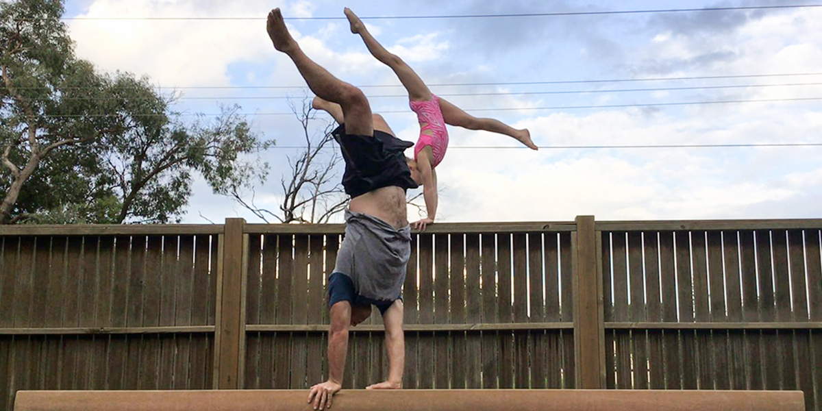 Watch this brilliant dad copy his daughter’s gymnastics routine