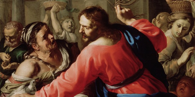 Did Jesus whip the money changers when he drove them out?
