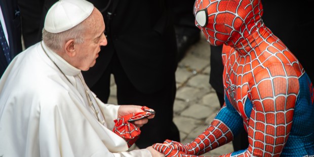 When Spider Man meets Pope Francis