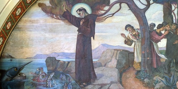Frustrated with people, St. Anthony preached to the fish instead