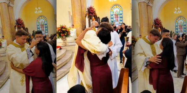 Moving video of newly ordained young priest embracing his mother goes viral