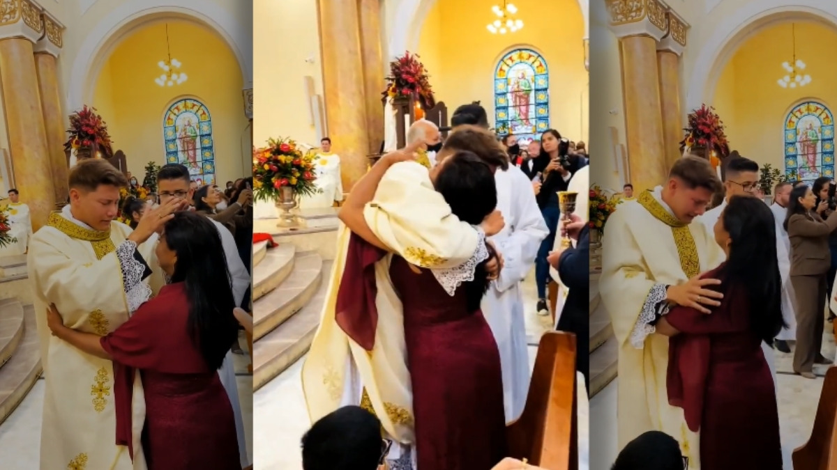Moving video of newly ordained young priest embracing his mother goes viral