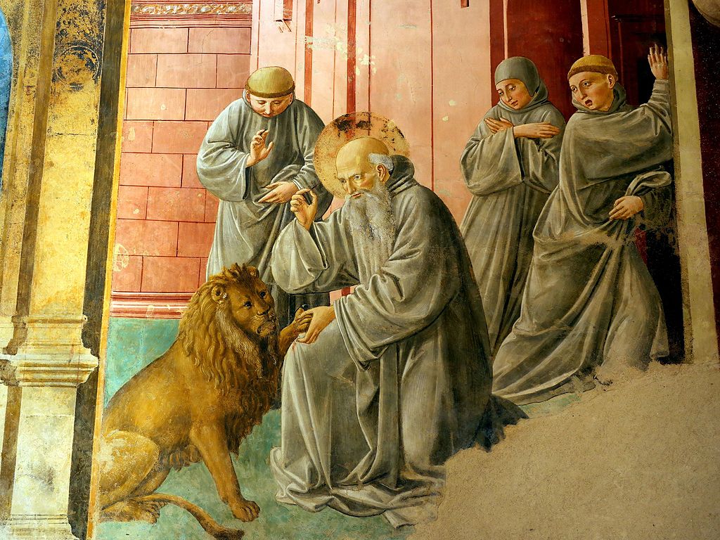 Why is St. Jerome depicted with a lion?