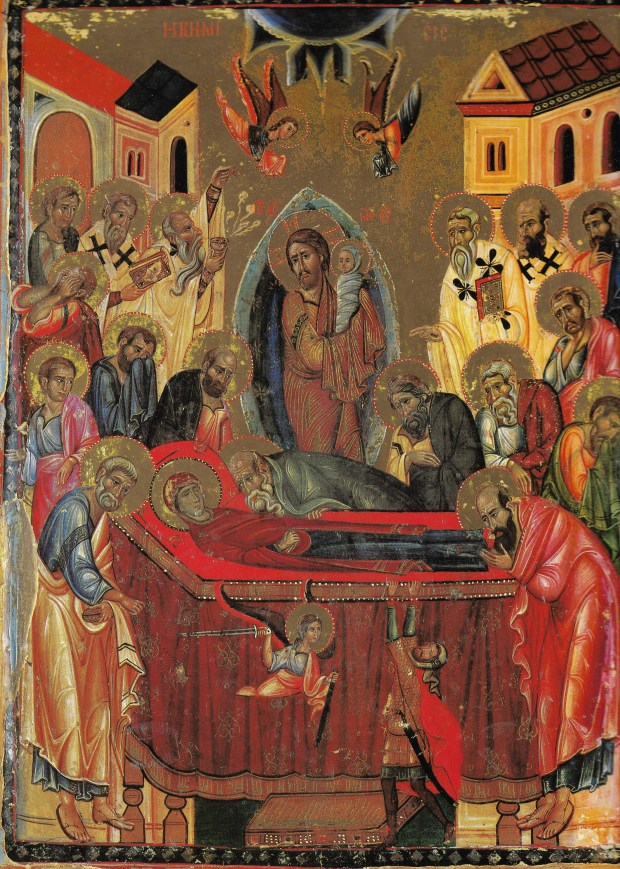 The Dormition icon: Christ cradles Mary’s soul in Heaven