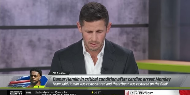 ESPN host prays on the air for the health of Damar Hamlin