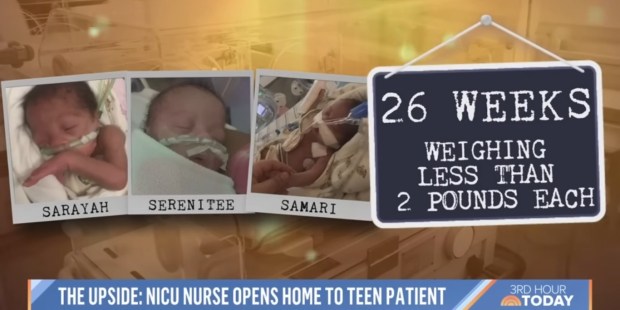 Inspiring nurse adopts 14-year-old mom with triplets