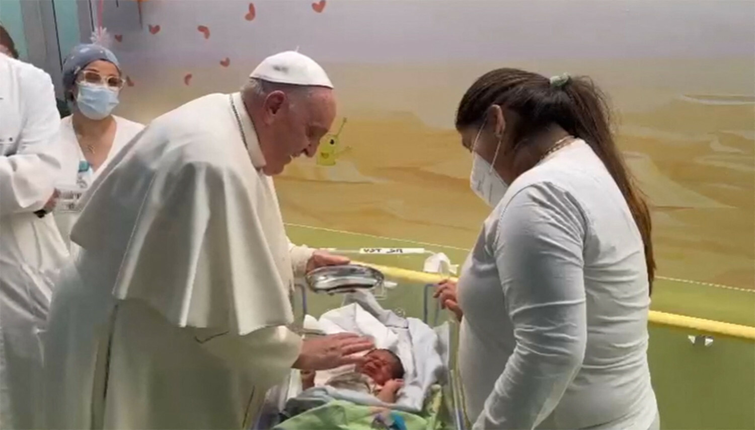 Pope has Communion, calls mom of baby he baptized during last hospital stay