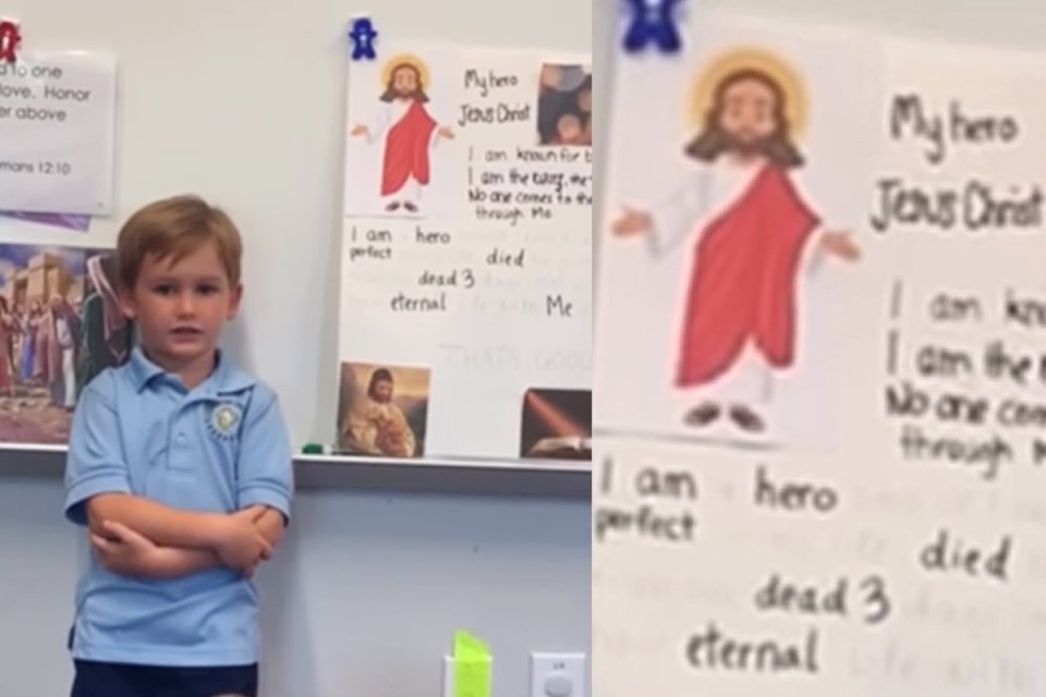 Kindergartener presents Jesus as his hero