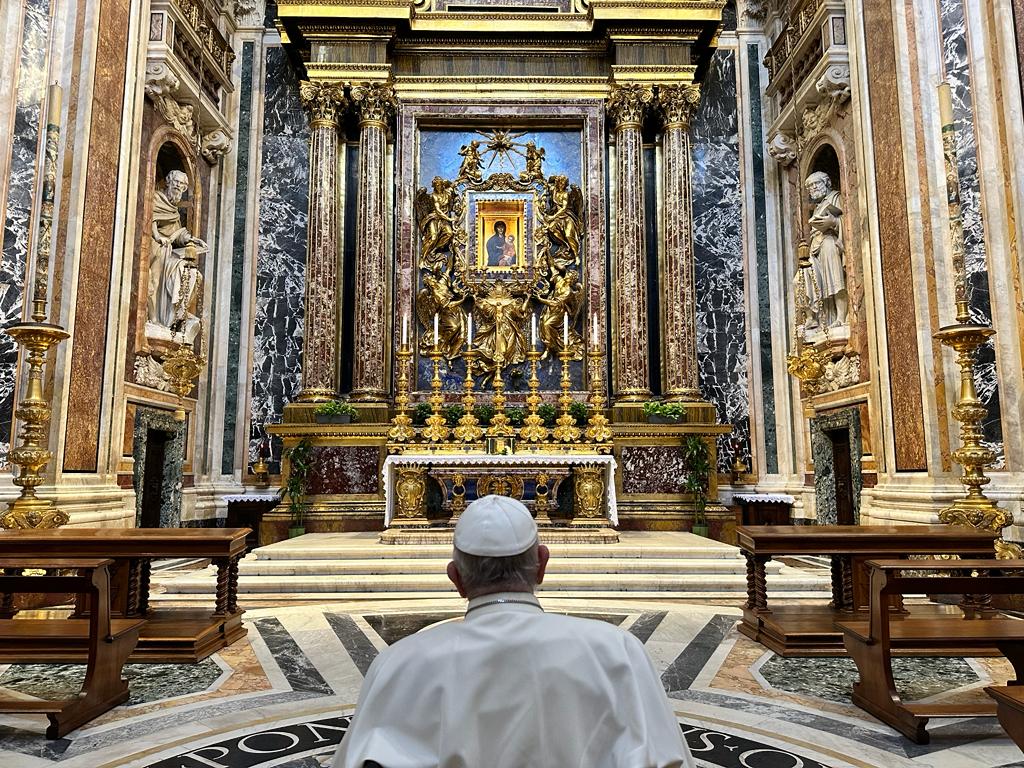 Pope Francis' future tomb, at the feet of the Virgin Mary