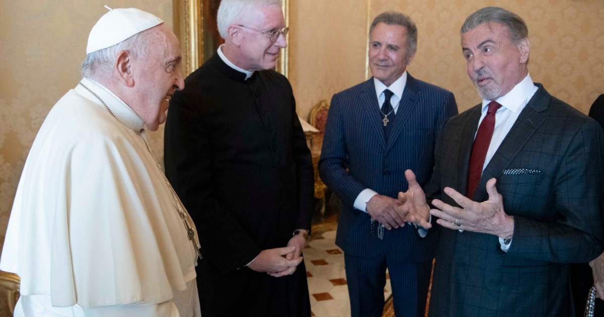 Pope's delightful sparring with Sly Stallone at the Vatican
