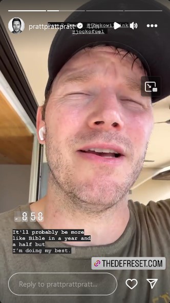 Actor Chris Pratt reveals the way he's reading the Bible