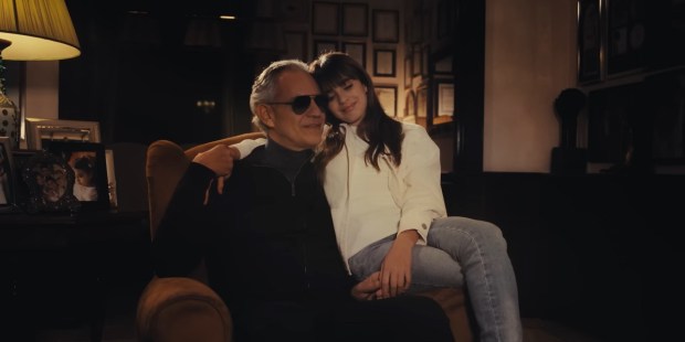 Andrea Bocelli and daughter Virginia sing for Cabrini film