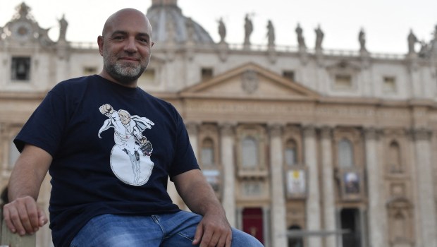 Street artist explains new “ironic” artwork he gave to Pope