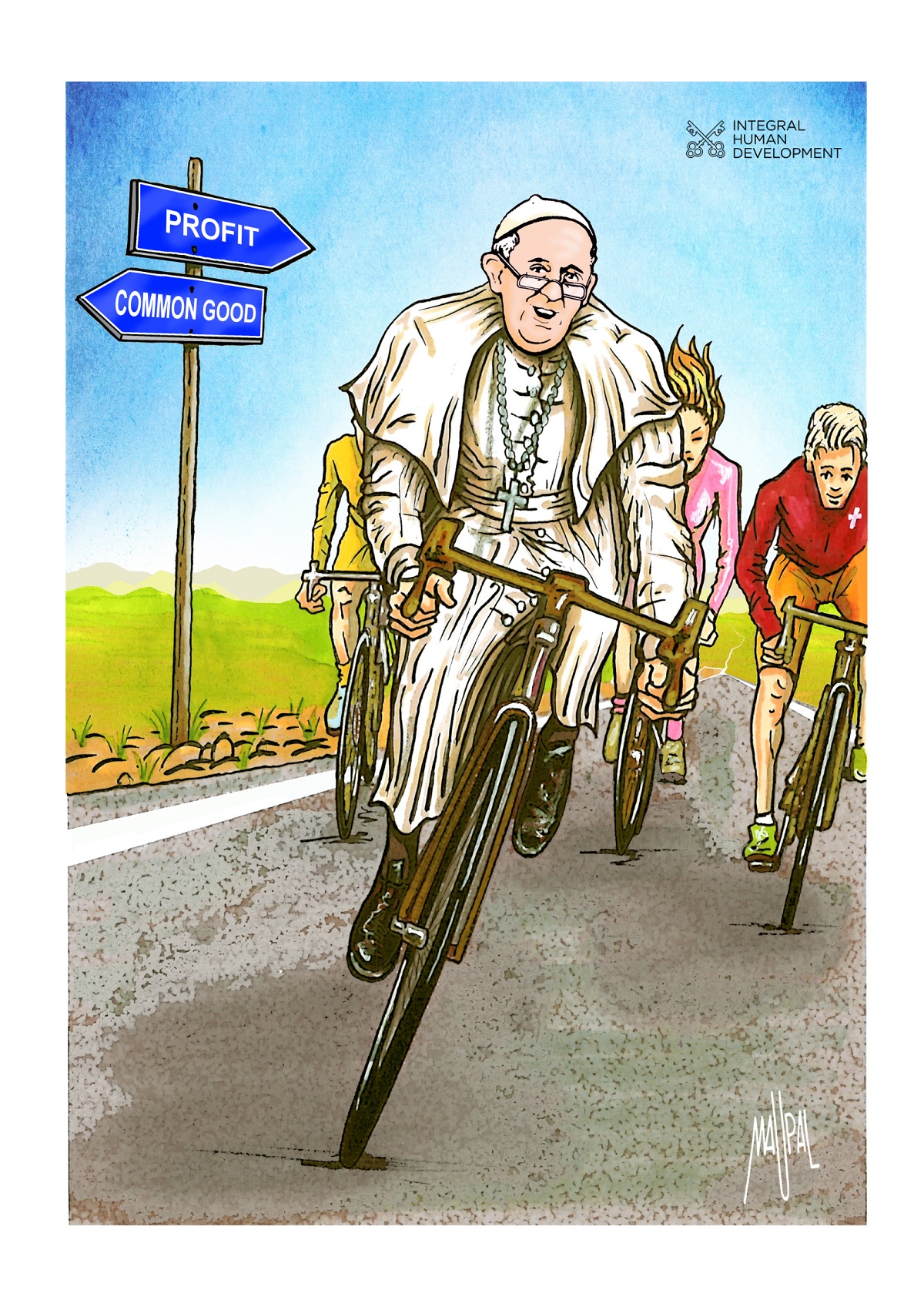 Pope cycles to common good in Vatican's 6th Lenten vingette
