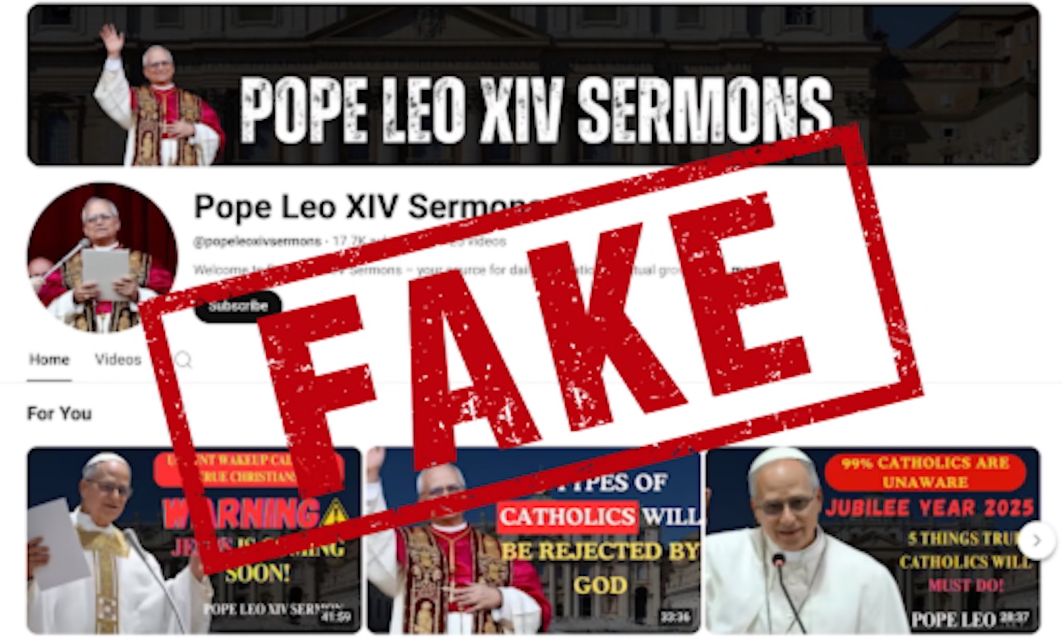 UPDATE: YouTube terminates channel of fake Pope Leo sermons